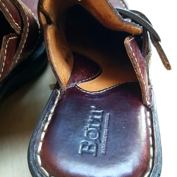 Born | Shoes | Born Handcrafted Brown Leather Mulesclogs With Buckles ...